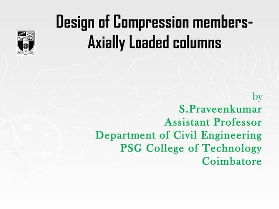 Design of column according ACI codes | PPTX