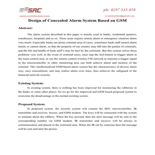 Design of concealed alarm system based on gsm | PDF