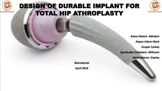 Cemented versus uncemented fixation in total hip replacement | PPT