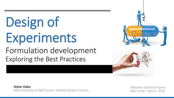 Design Of Experiments Formulation Development Design Talk