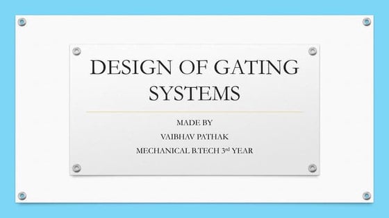 Gating and riser in casting | PPT