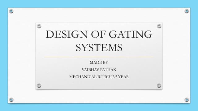 05) Gating System in CAsting of Materials | PDF
