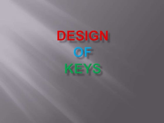 Unit 2.2 Design of keys | PDF