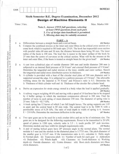 Spur gear problem and solution | PDF