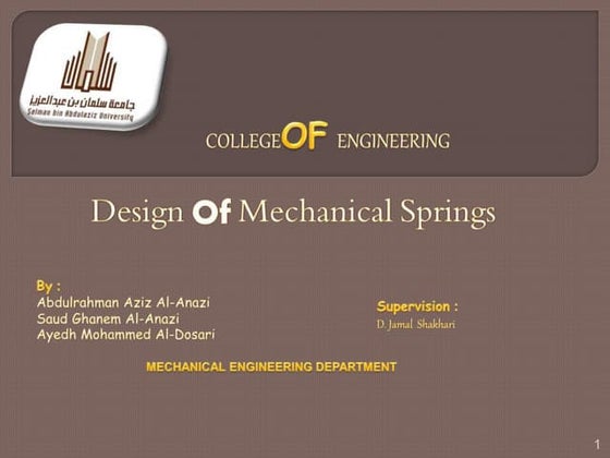 Typesofspringsitsapplicationandreasons 160410082634 | PPT