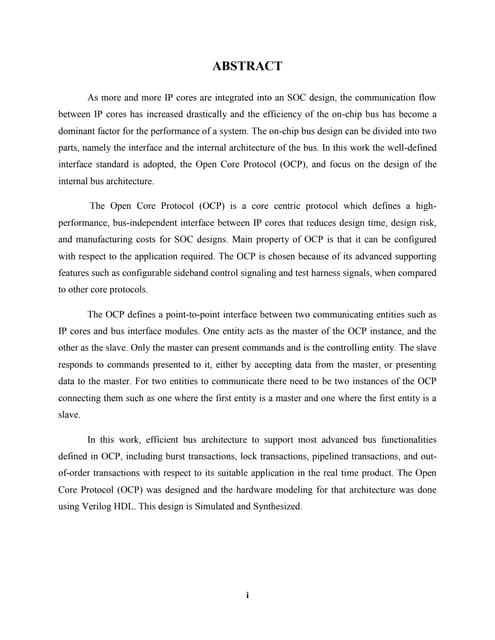 Design Of Open Core Protocl Ocp Abstract Docx Computer Networking