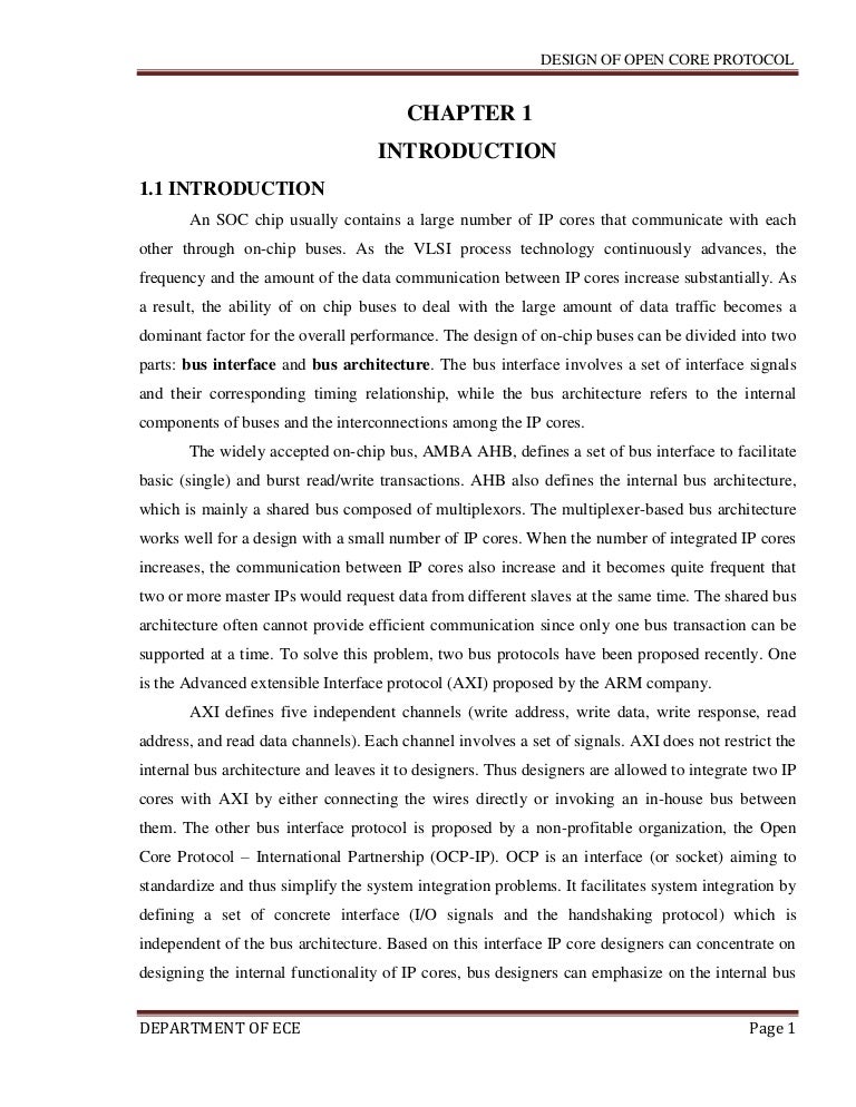 Design Of Open Core Protocol Ocp