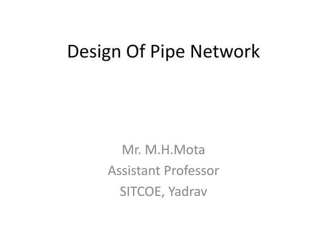 Hardy cross method of pipe network analysis | PPT