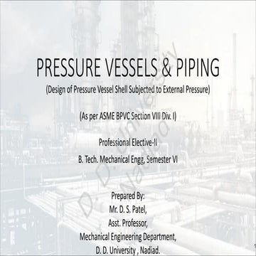Design of Pressure Vessel Shell Subjected to External Pressure as per ...