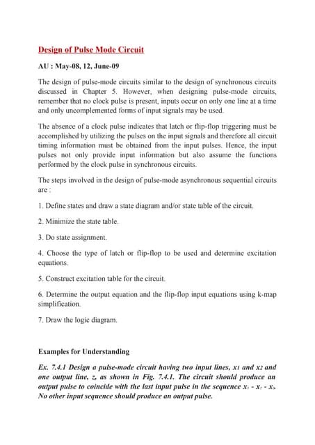 Asynchronous Sequential Circuit-Unit 4 ppt | PPTX