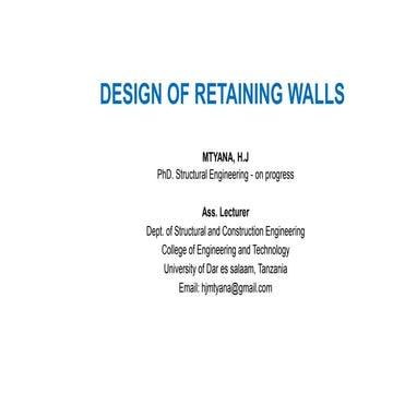 Retaining wall analysis and design according to aci | PDF