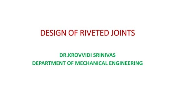Rivet joints, methods of riveting, types | PPTX | Woodworking | Arts ...