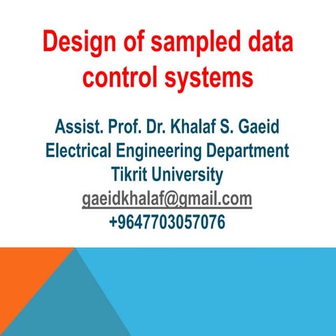 Design Of Sampled Data Control Systems 5th Lecture Pptx Radio