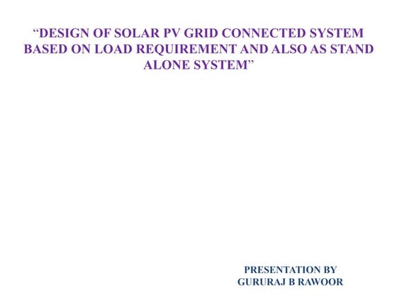 Stand-alone (off-grid) isolated ac mini-grid system | PPT