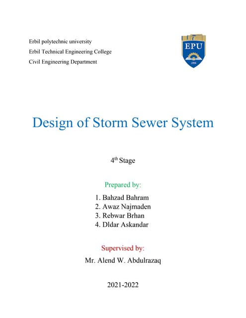 Sewage, Sewer system, and elevations Module | PDF