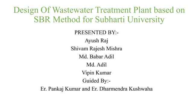 DESIGN OF A SEWAGE TREATMENT PLANT | PPTX