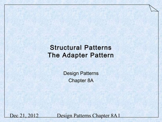 Design Patterns Adapter Pattern Ppt
