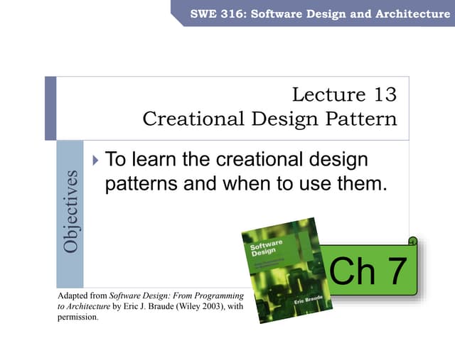 Design Patterns Creational Patterns Pptx Programming Languages Computing
