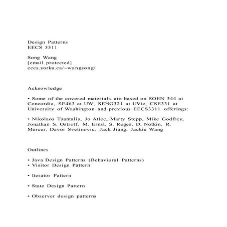 Design PatternsEECS 3311Song Wang[email protected]ee | PDF