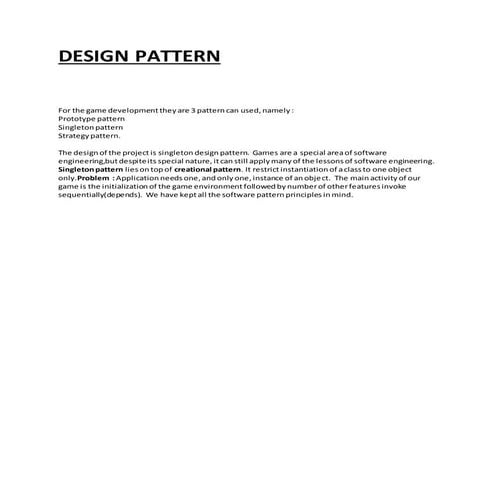 Design patterns for game development | DOCX