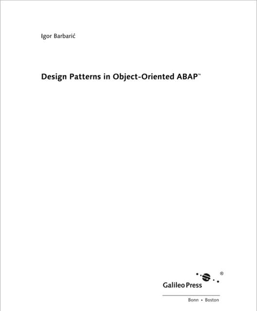 Sitist 2016 Dev Design Patterns In Abap Objects Ppt