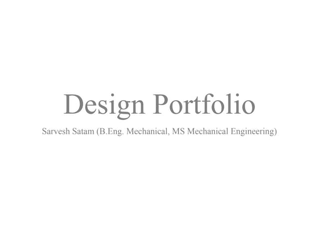 Mechanical Design Portfolio | PDF