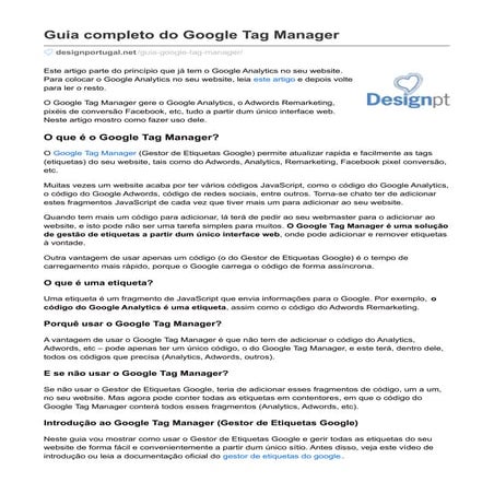 Guia completo do Google Tag Manager | PDF