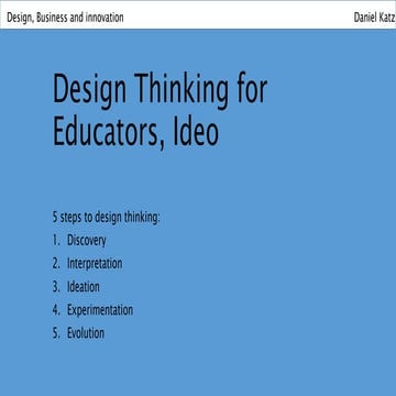 Design Thinking for Educators | PPTX