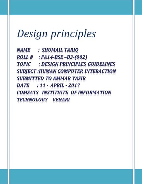 HCI 3e - Ch 7: Design rules | PPT