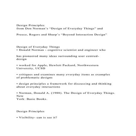Design Principlesfrom Don Norman’s Design of Everyday Thing.docx