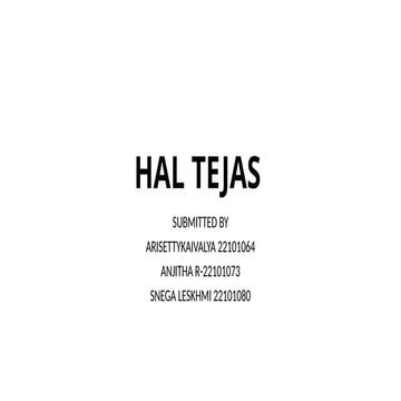 design project 2.pptx about HAL tejas aircraft | PPTX