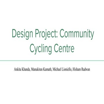 Design project community cycling centre | PPTX | Cycling | Sports