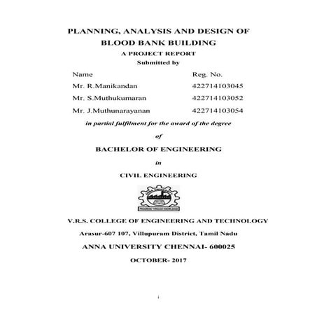 Design project report of blood bank building | PDF