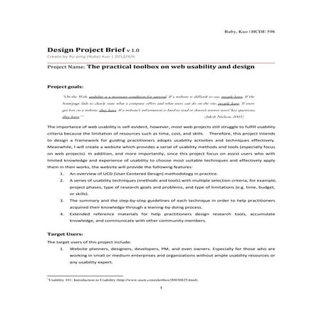 Design proposal : pratical toolbox on web usability | PDF