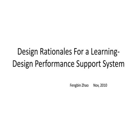 LDPSS: Design Rationale--1 | PPTX