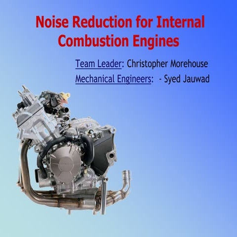 Noise Reduction for Internal Combustion Engines | PPT