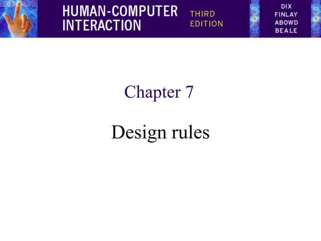 HCI 3e - Ch 7: Design rules | PPT