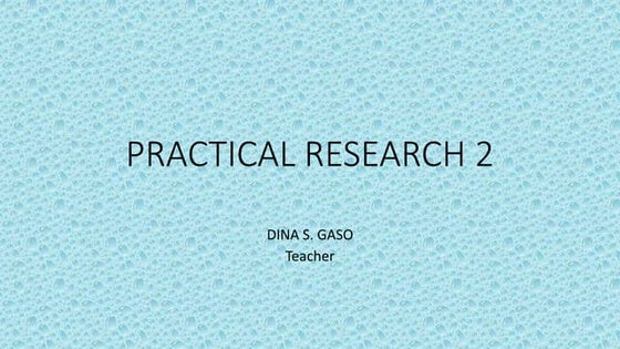 (PR2) Research Design - Practical Research 2 | PPT