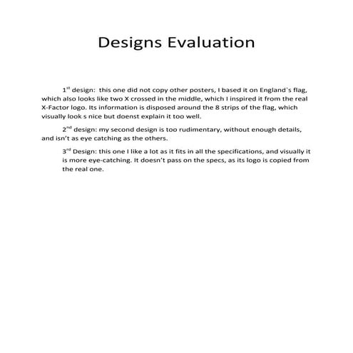 Designs evaluation | DOCX