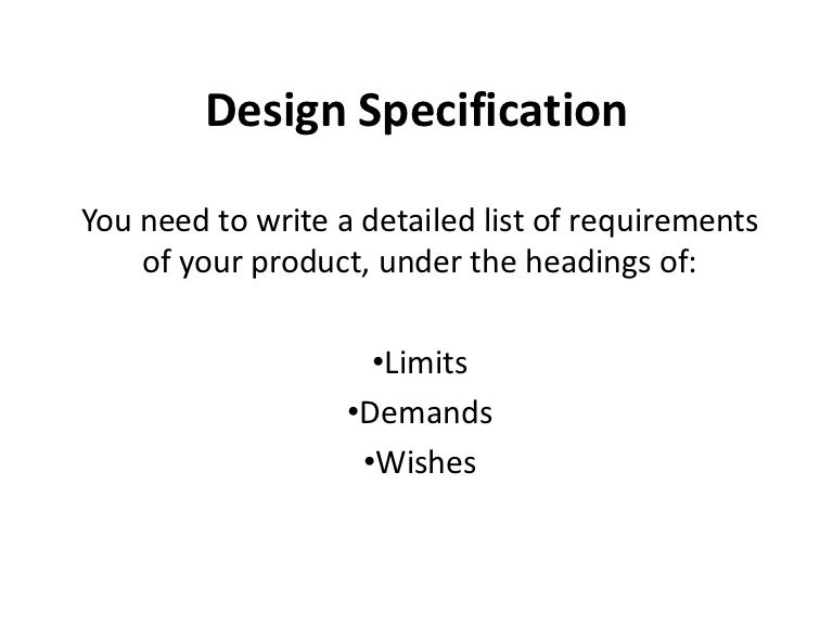 Design specification