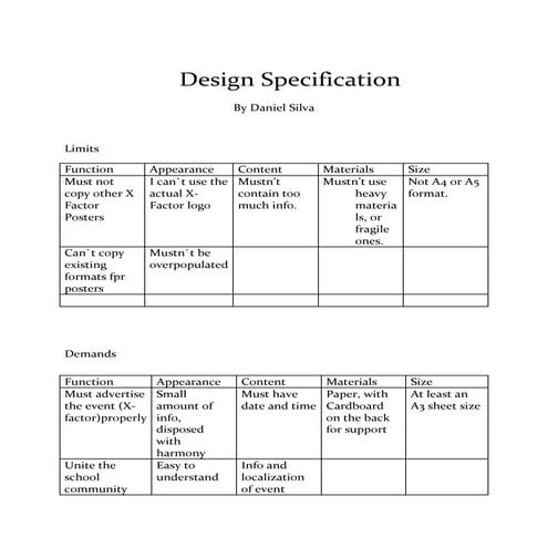 Design specification | DOCX