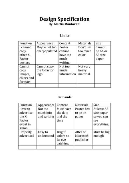 Design specification | PDF