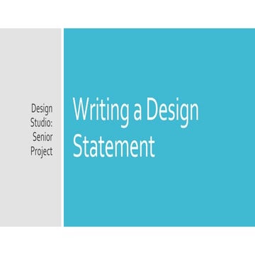 Design statement | PPTX
