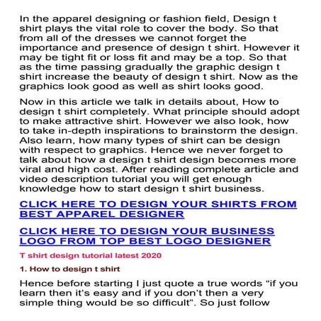 Design t shirt | PDF
