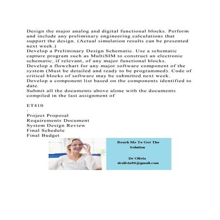 Design the major analog and digital functional blocks. Perform a.docx