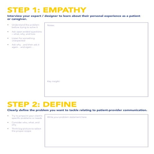 Design Thinking Workshop Participant Worksheet | PDF