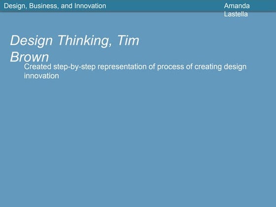 Design Thinking Presentation | PDF | Business | Business and Finance