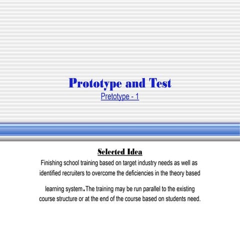 Design thinking pretotype assignment | PPT