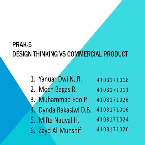 Design thinking vs commercial product | PPT