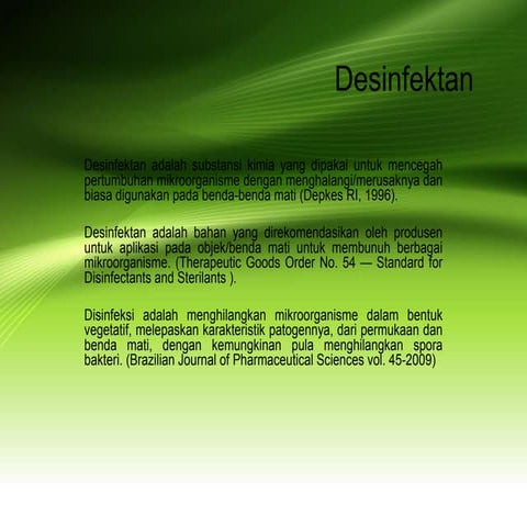 Desinfektasi peralatan kesehatan | PPTX